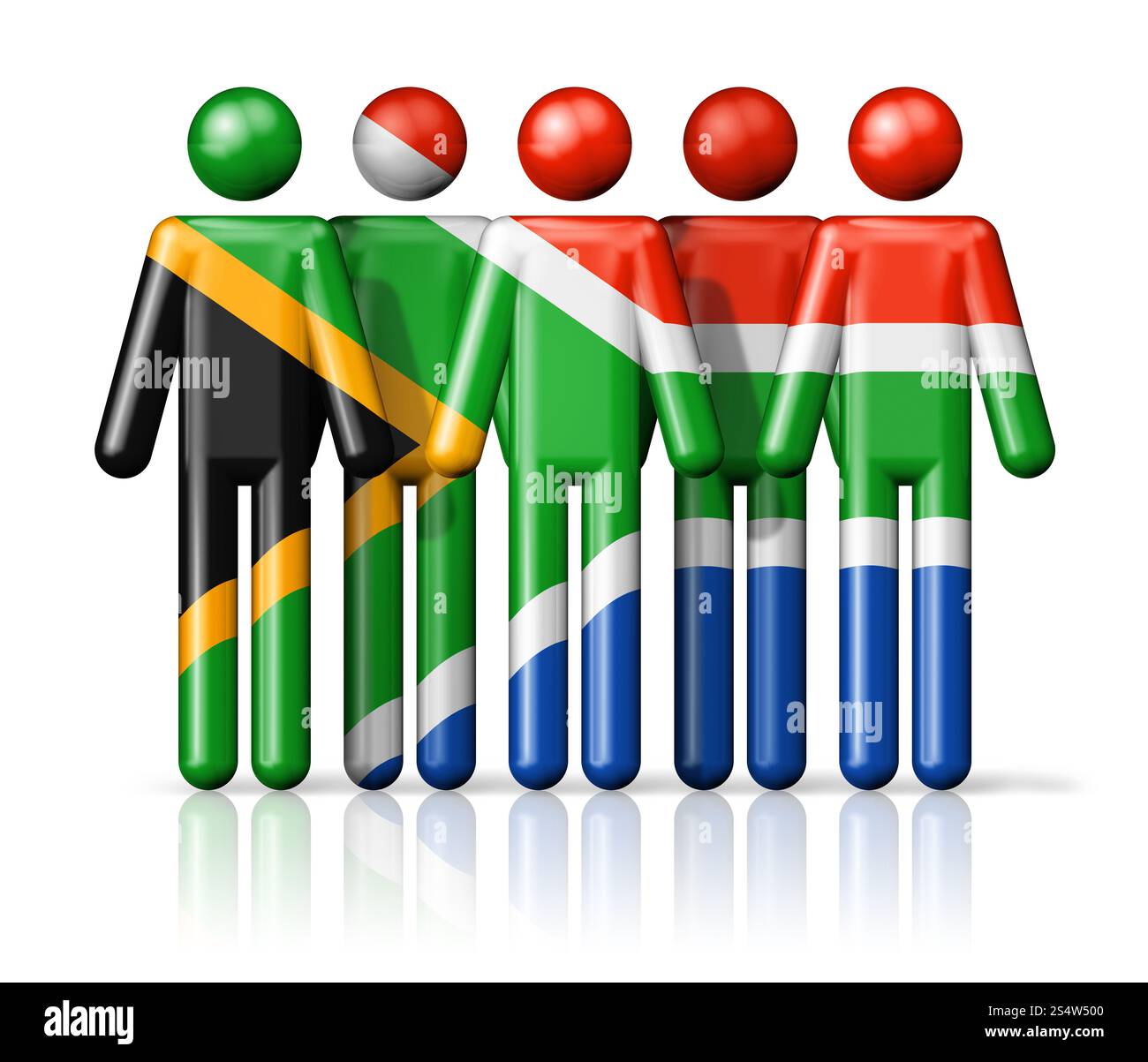 Flag of South Africa on stick figure - national and social community ...
