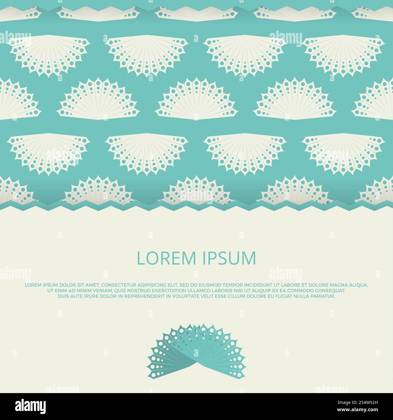 Vintage banner or poster design with hand fan. Vector hand fan flyer ...