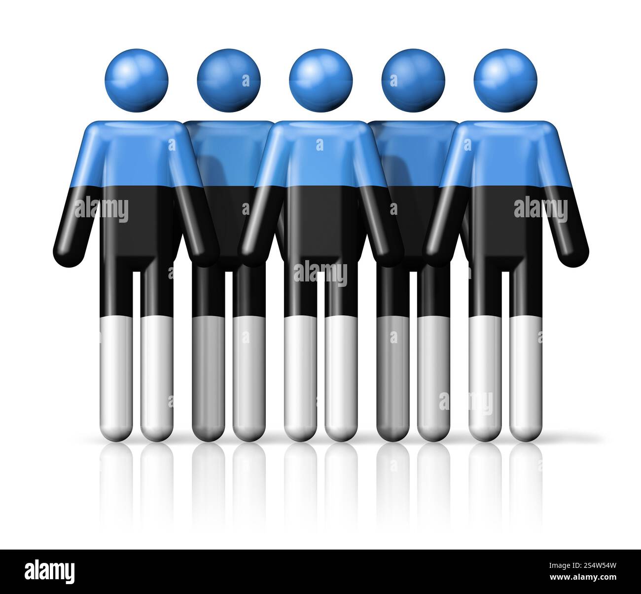 Flag of Estonia on stick figure - national and social community symbol ...