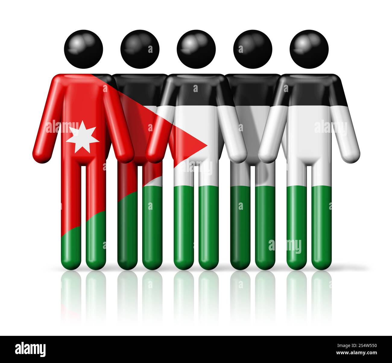 Flag of Jordan on stick figure - national and social community symbol ...