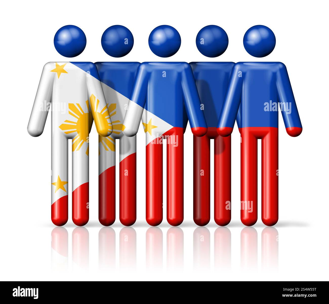 Flag of Philippines on stick figure - national and social community ...