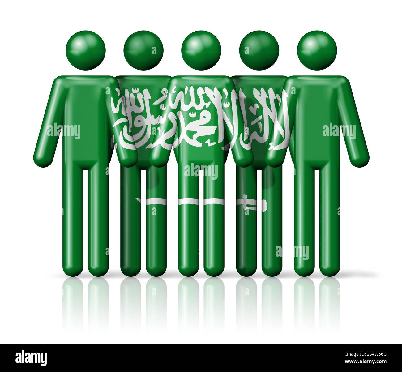 Flag of Saudi Arabia on stick figure - national and social community ...