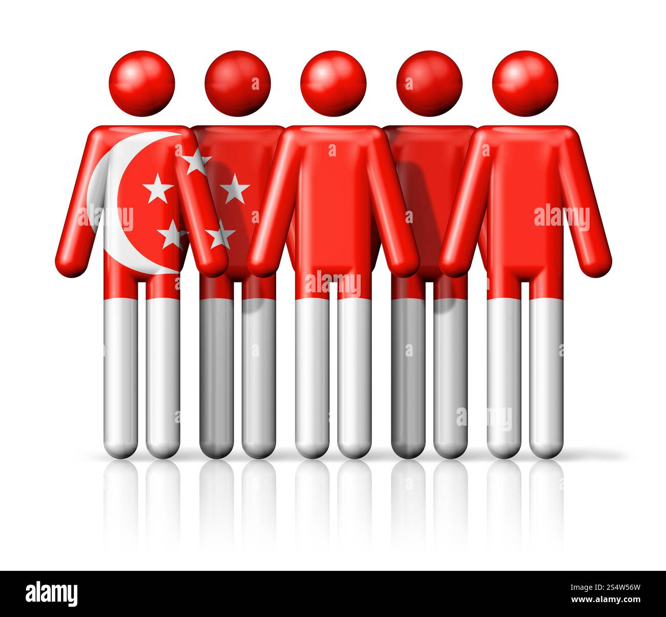 Flag of Singapore on stick figure - national and social community ...