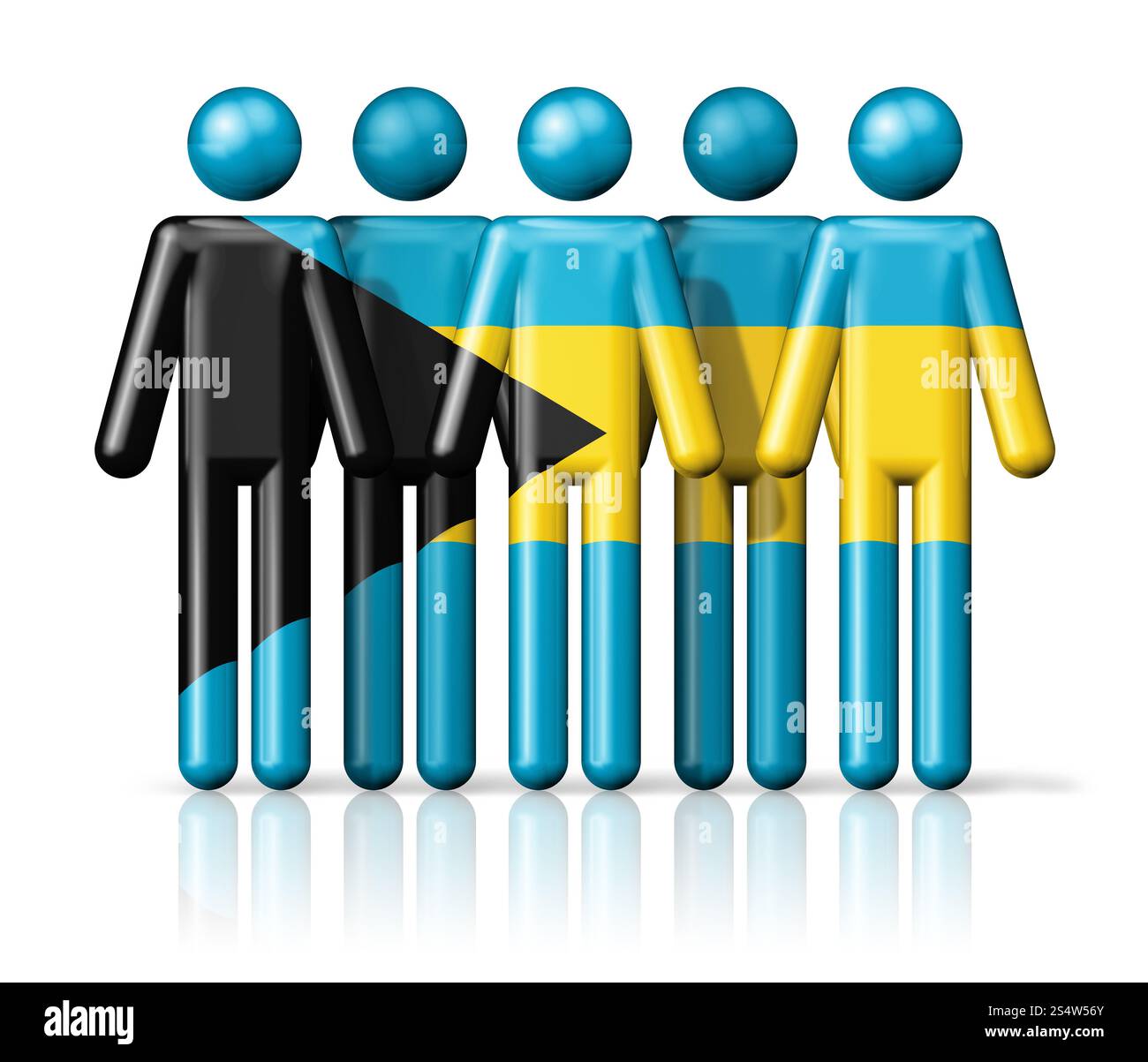 Flag of Bahamas on stick figure - national and social community symbol ...