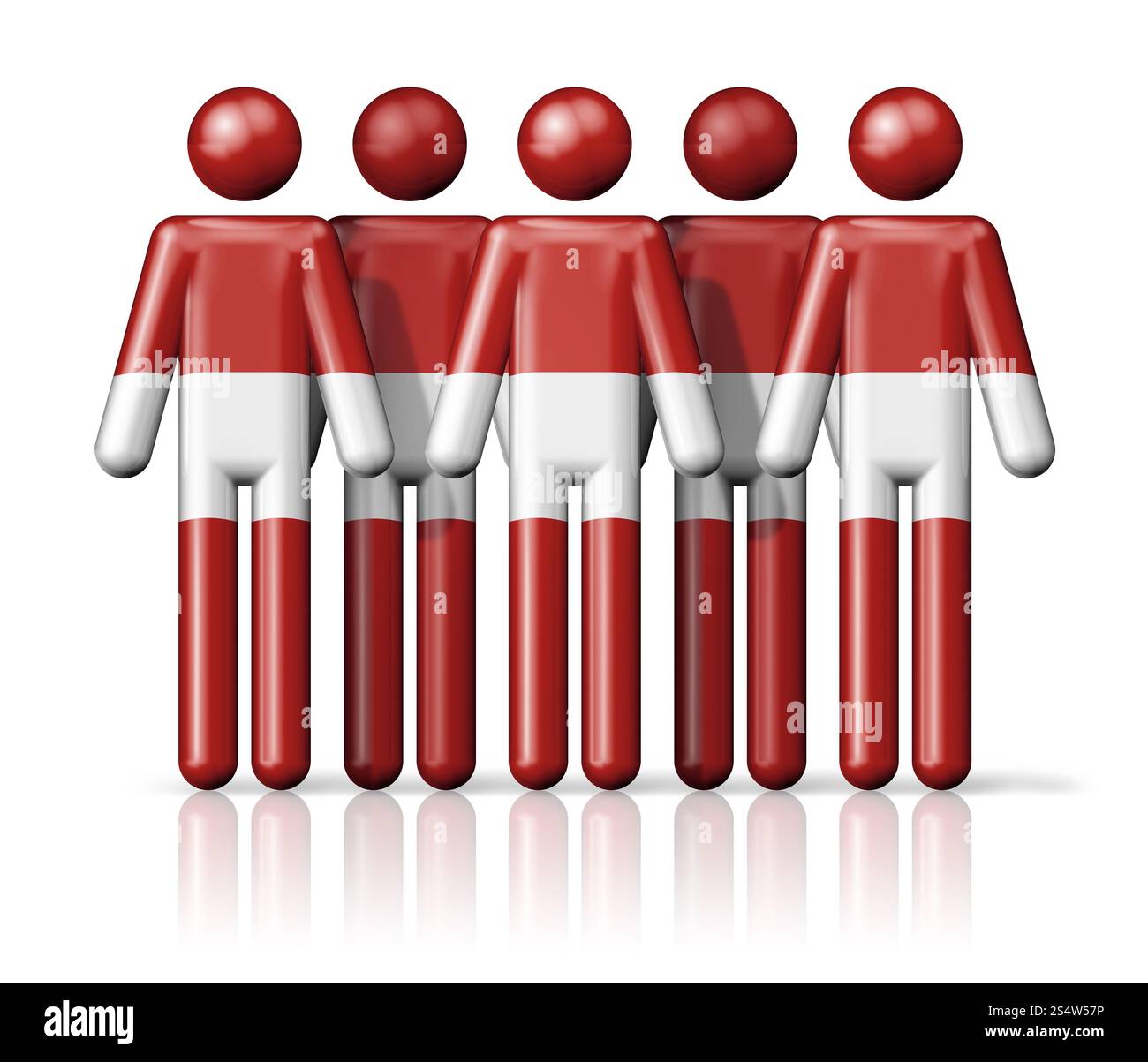 Flag ofLatvia on stick figure - national and social community symbol 3D ...