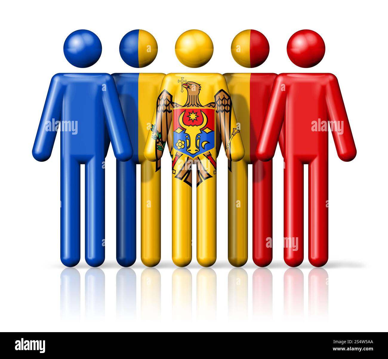 Flag of Moldova on stick figure - national and social community symbol ...