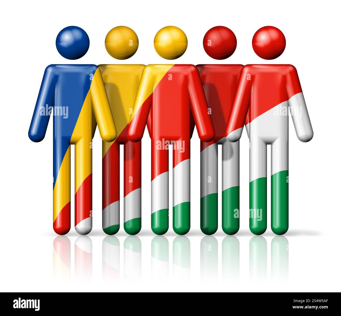 Flag of Seychelles on stick figure - national and social community ...
