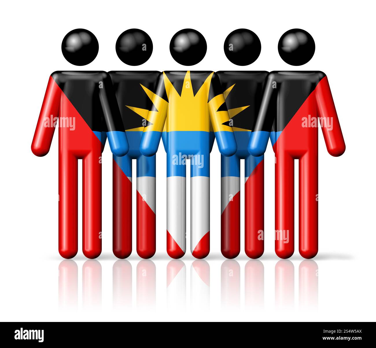 Flag of Antigua and Barbuda on stick figure - national and social ...