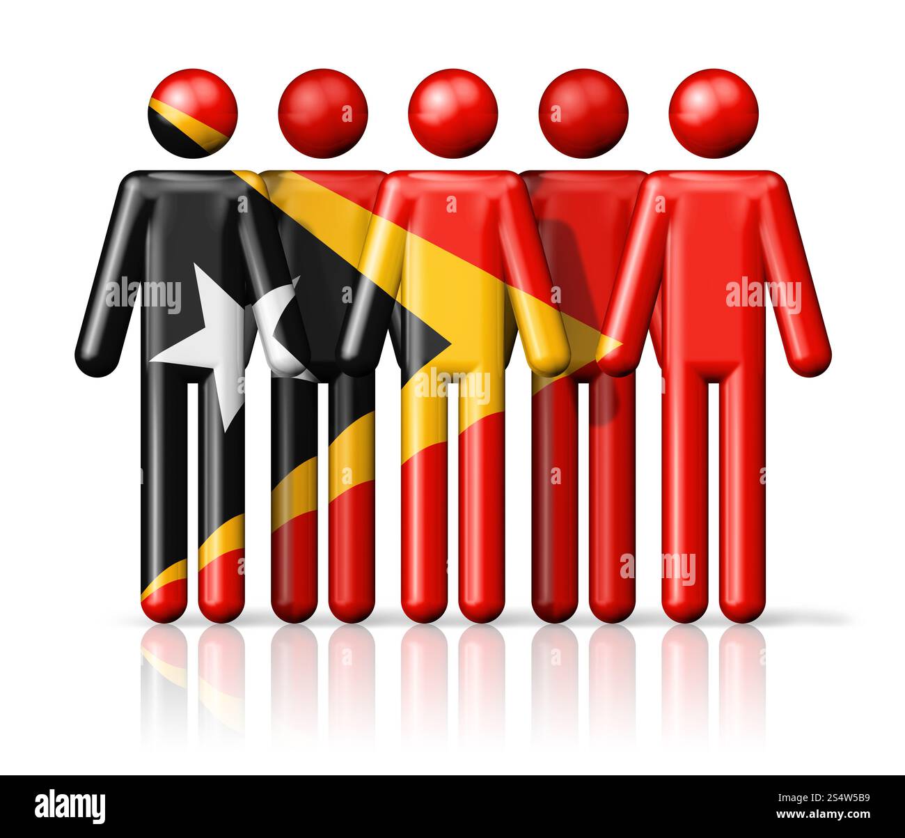 Flag of East Timor on stick figure - national and social community ...