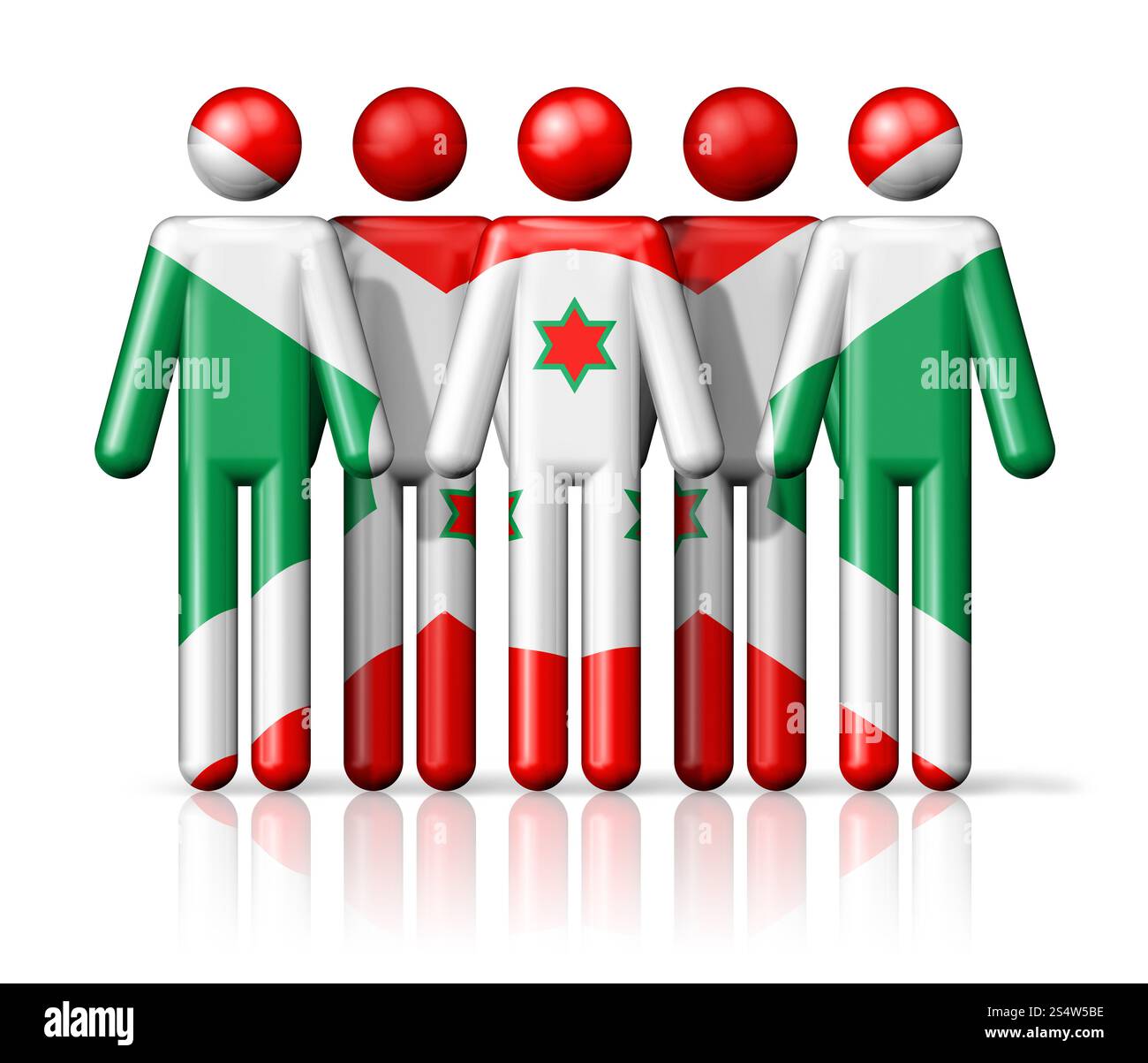 Flag of Burundi on stick figure - national and social community symbol ...