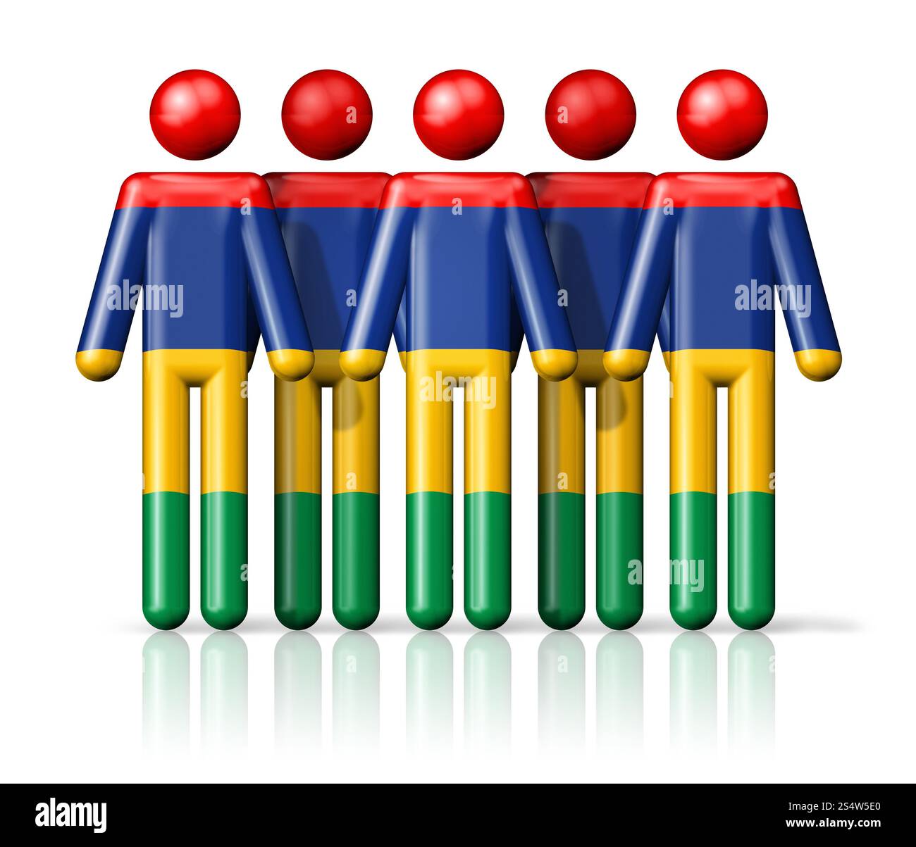 Flag of Mauritius on stick figure - national and social community ...
