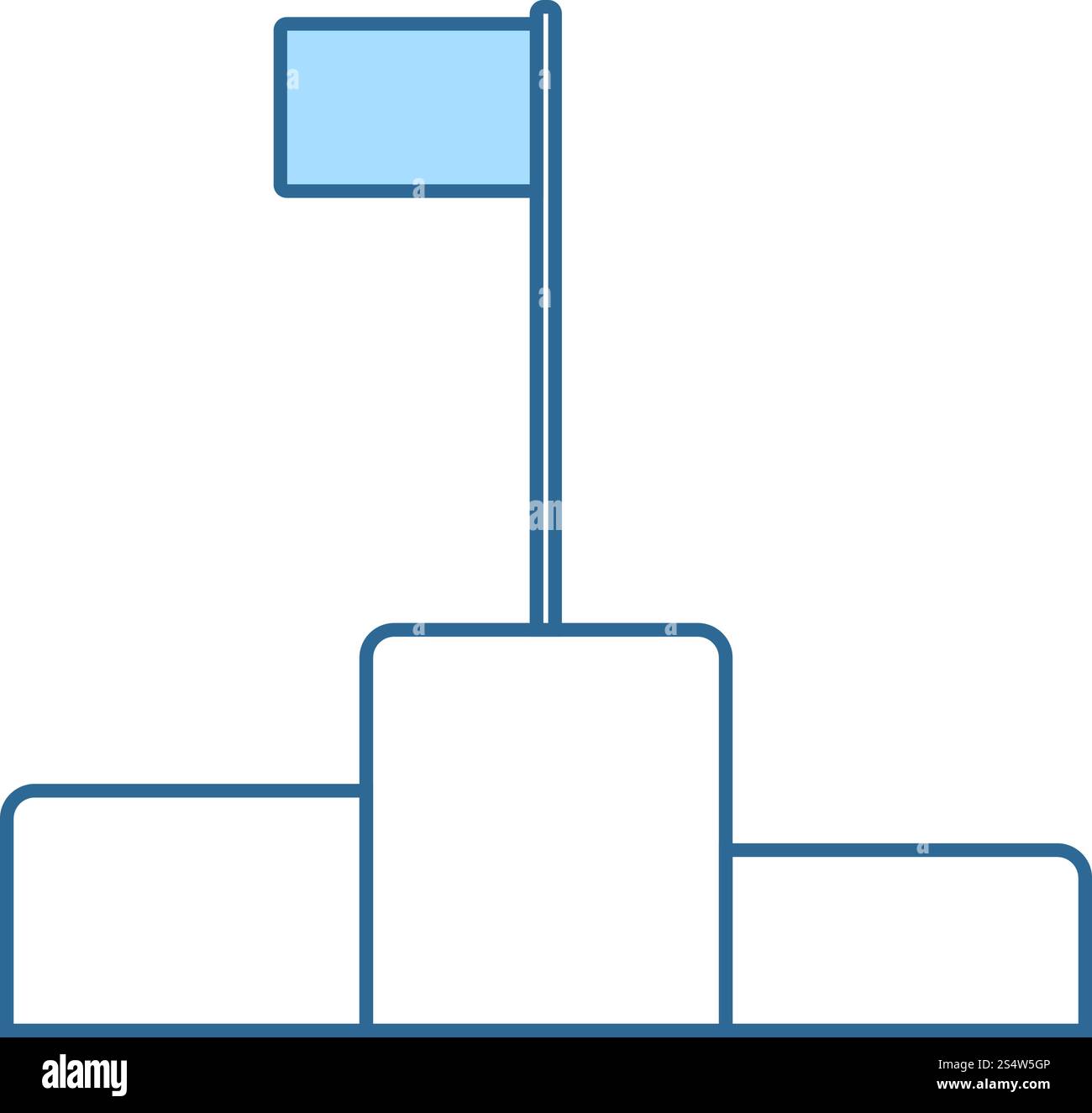 Pedestal Icon. Thin Line With Blue Fill Design. Vector Illustration ...