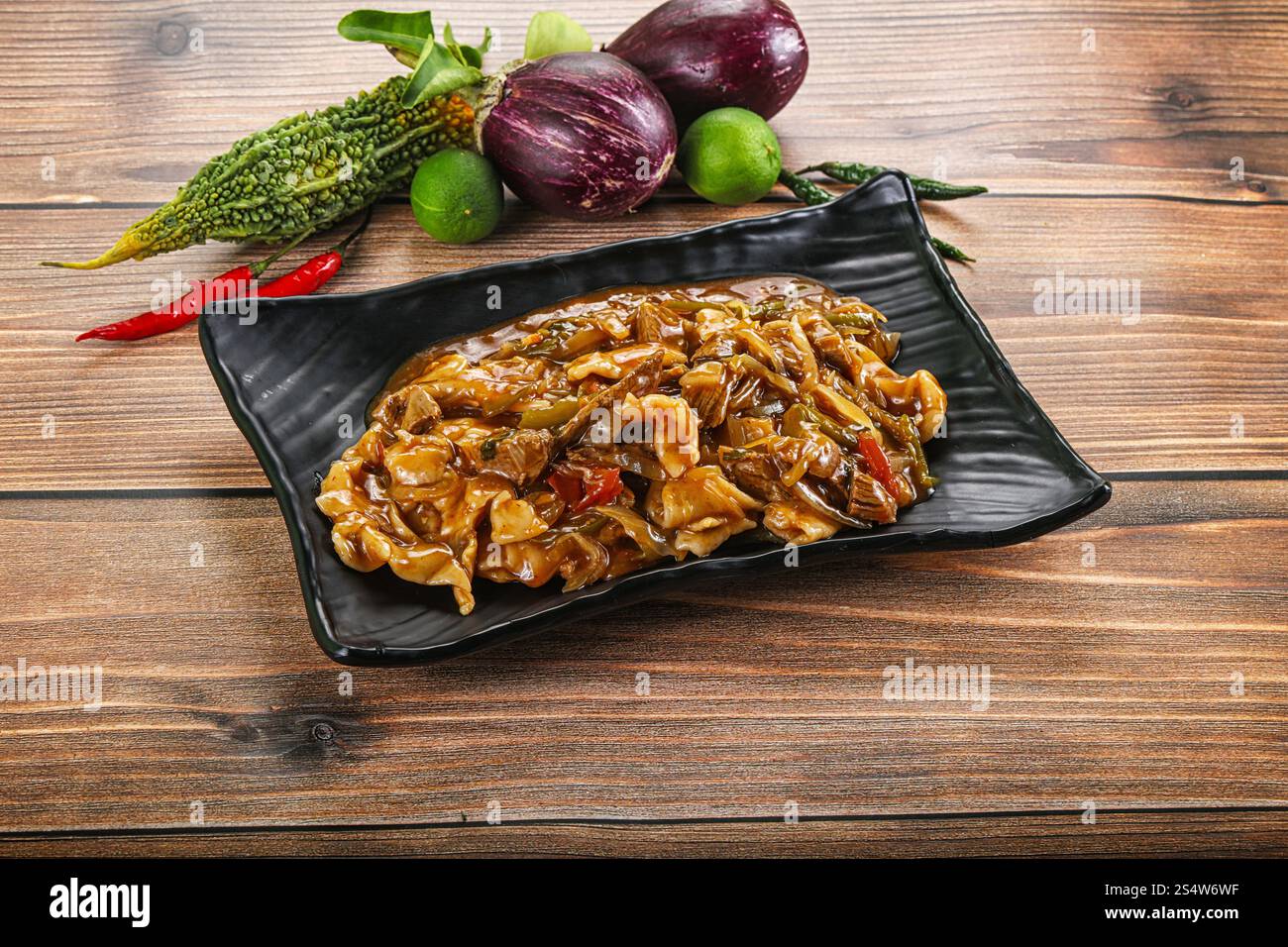 Tibetian cuisine - thenthuk noodles with beef and spices Stock Photo ...