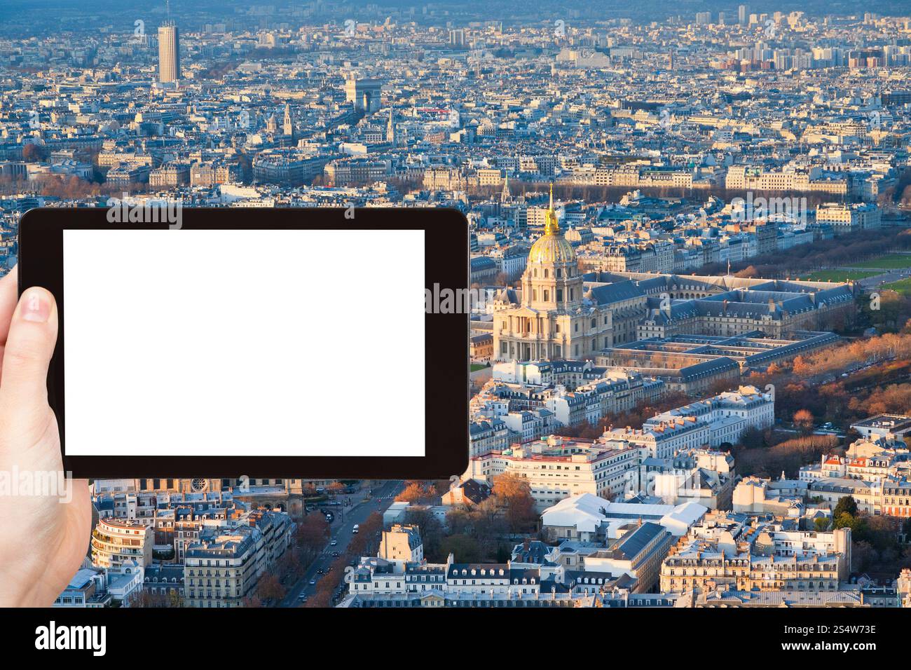 travel concept - tourist photographs Les Invalides building and ...