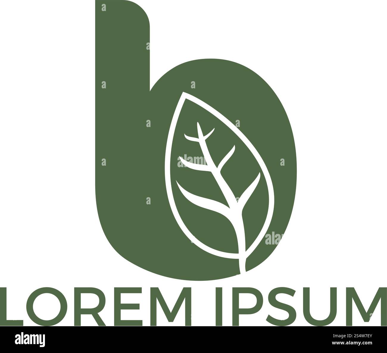 Letter B with leaf logo template vector. Green initial B logo design concept Stock Vector Image ...