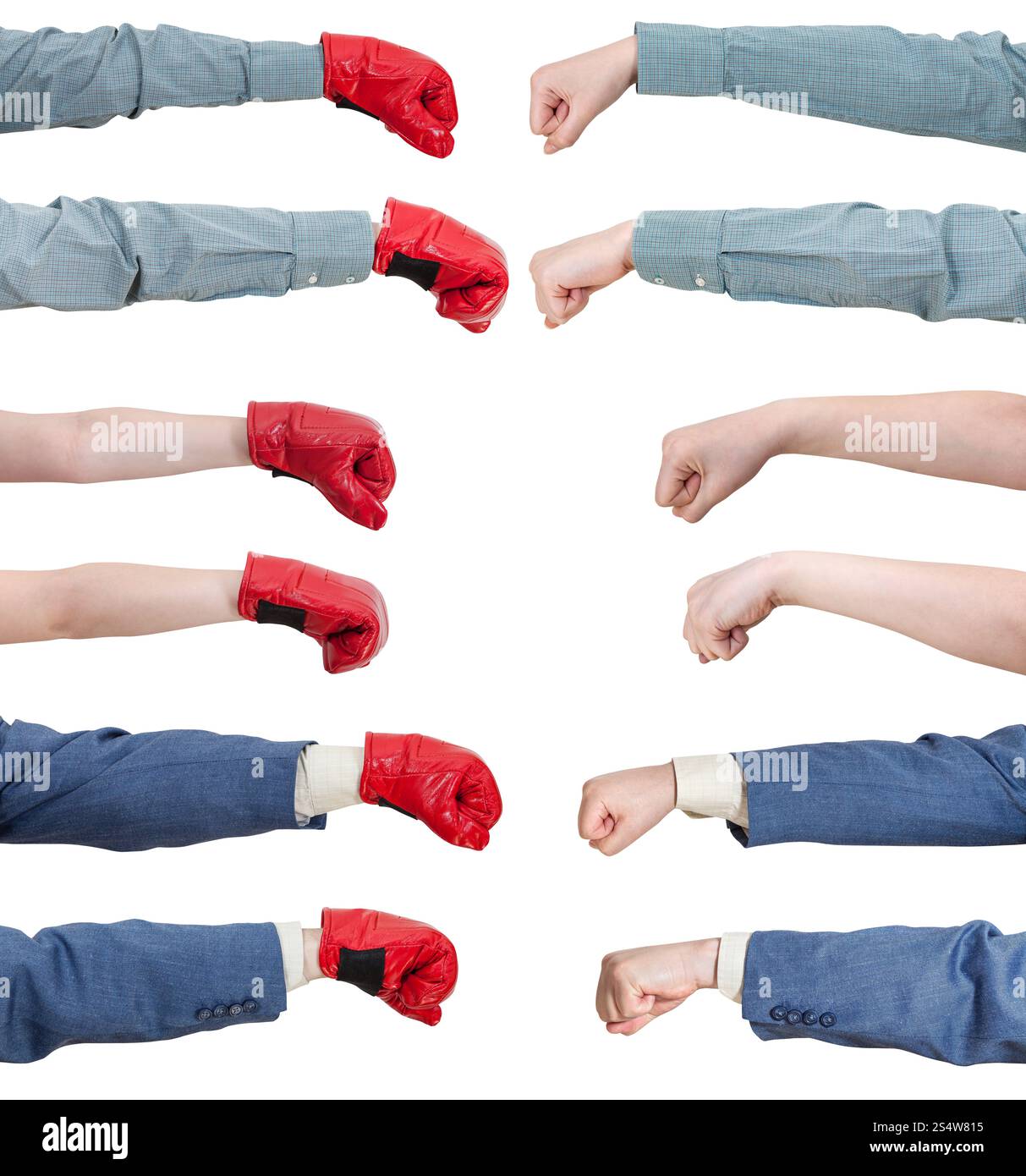 set of hand gestures - punch isolated on white background Stock Photo ...