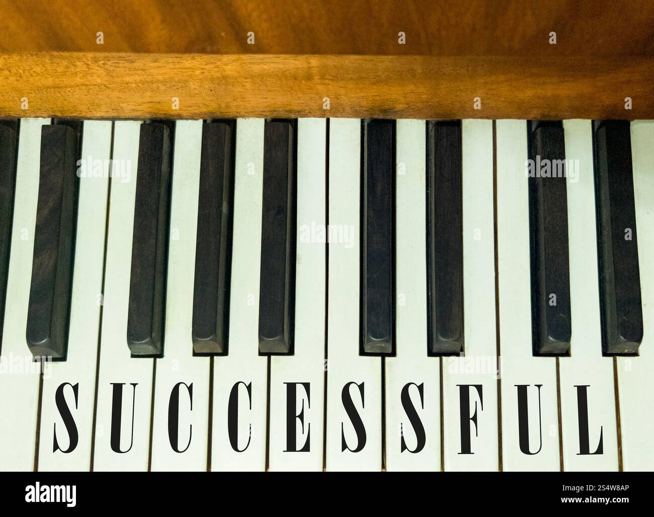 Successful symbol. Concept word Successful on beautiful keys of the old ...