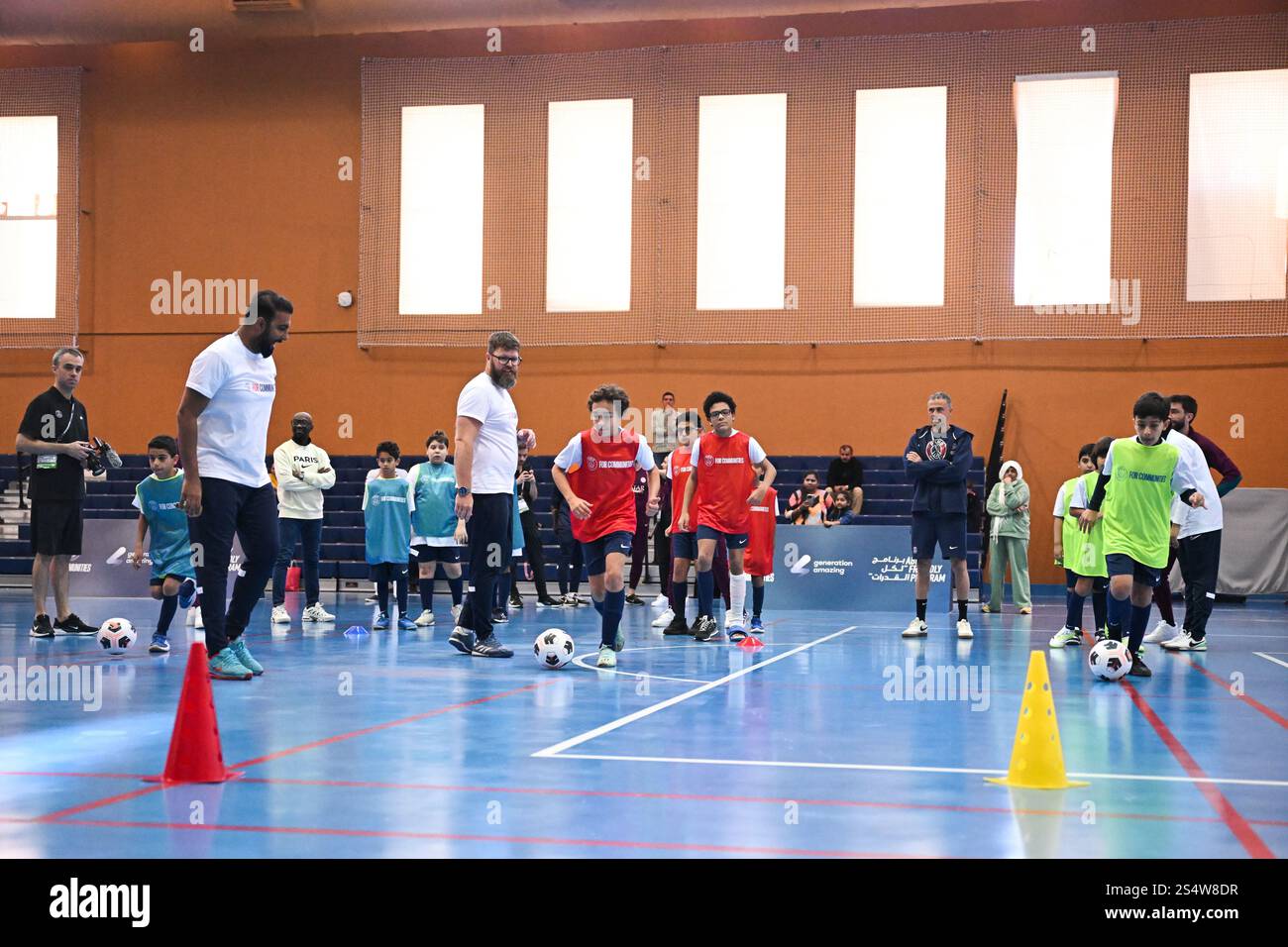 during Paris Saint Germain and Monaco training session at Stadium 974 ...
