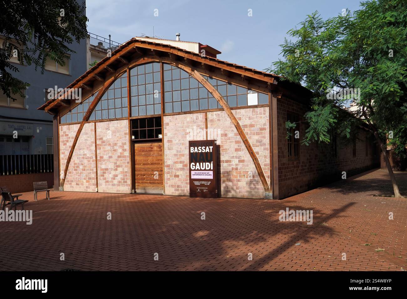 exterior view of Antonio Gaudi's Nau building Art Gallery in Mataro ...