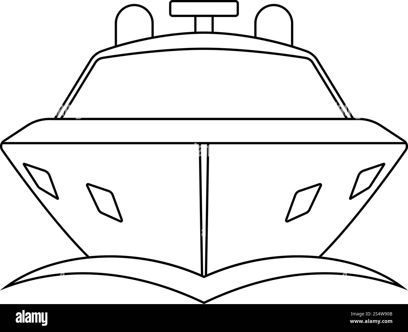 Motor Yacht Icon. Outline Simple Design. Vector Illustration Stock Vector Image & Art - Alamy