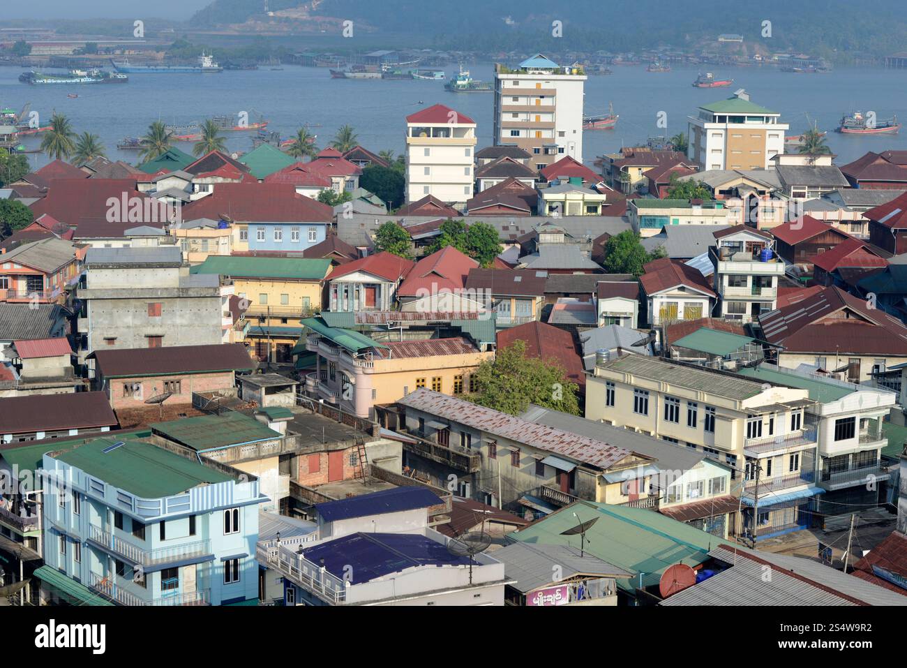 the city centre of Myeik in the south in Myanmar in Southeastasia. ASIA ...