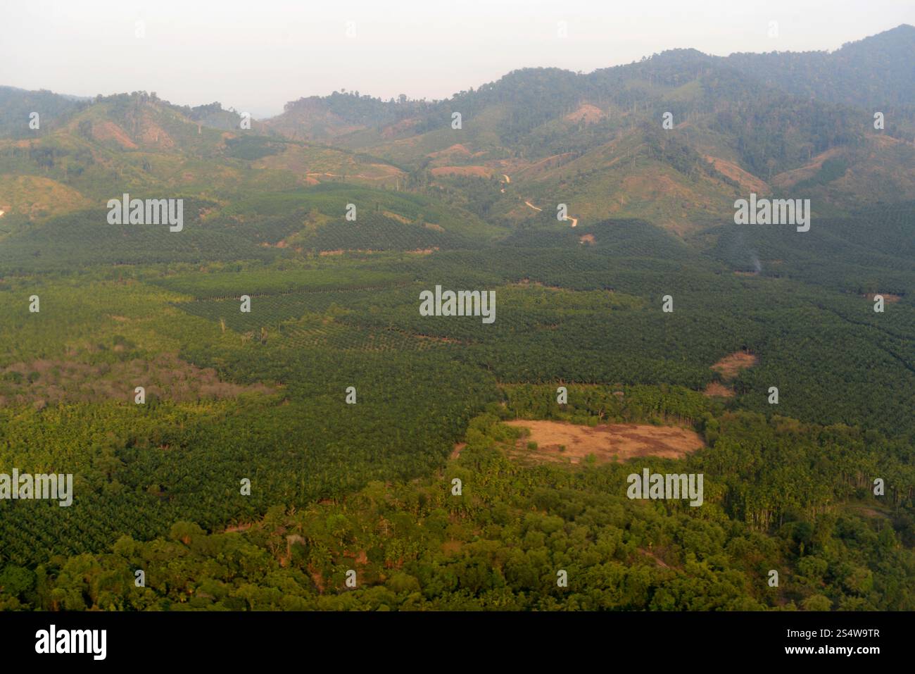 The Landscape airpictures of a field near the coastline by the city of ...