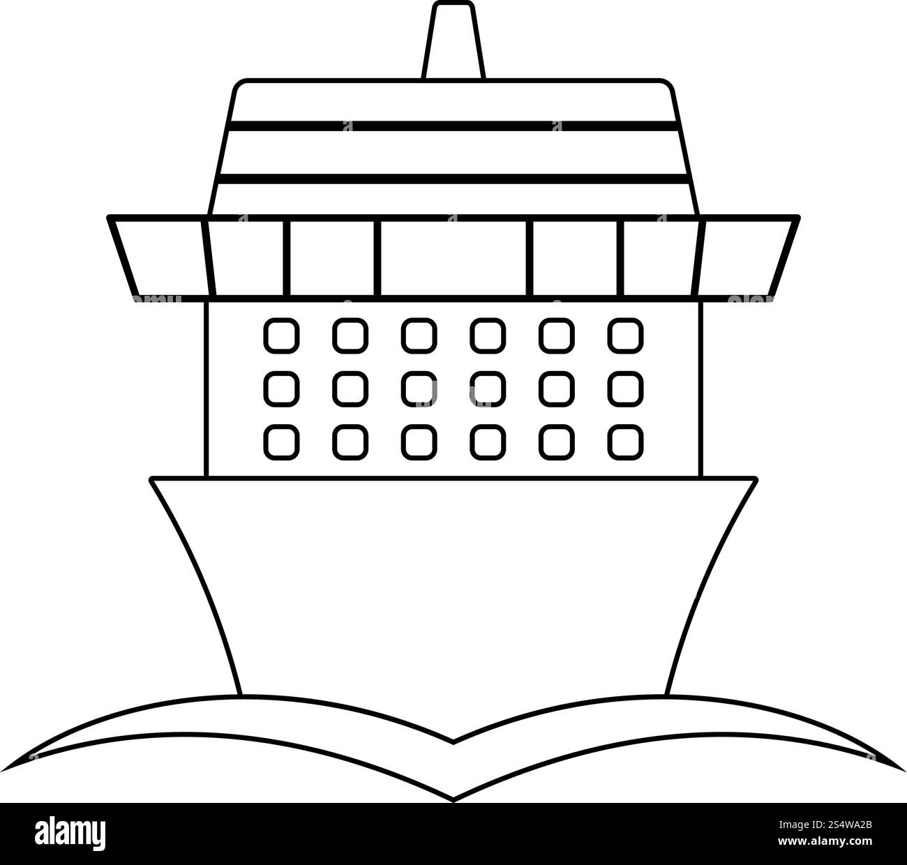 Cruise Liner Icon. Outline Simple Design. Vector Illustration Stock ...