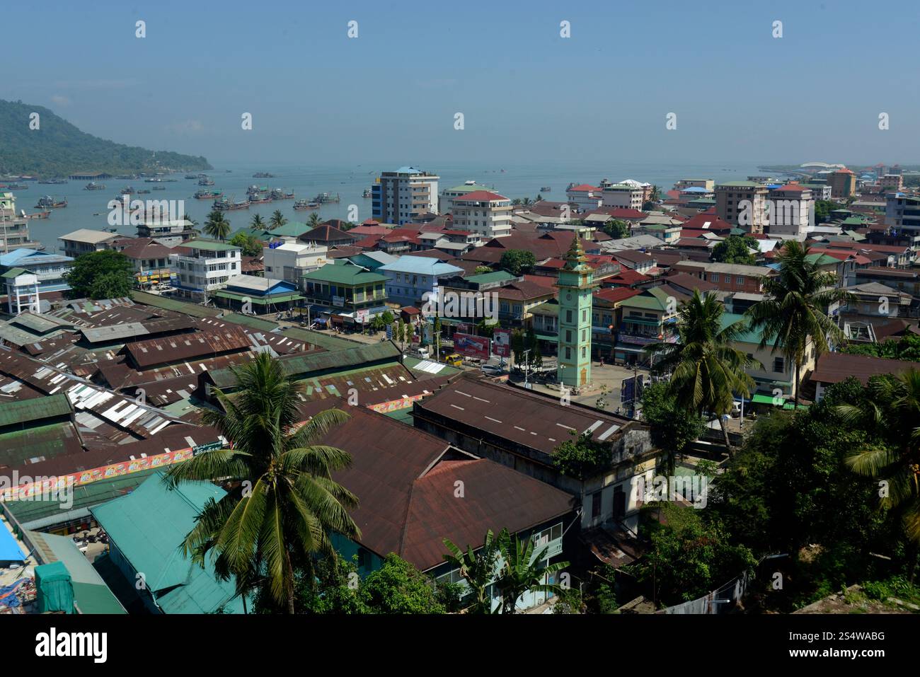 the city centre of Myeik in the south in Myanmar in Southeastasia. ASIA ...