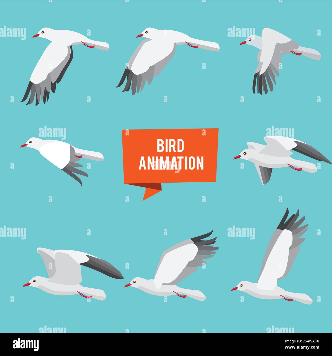 Key frames of animation flying bird. Animation bird fly, animal ...