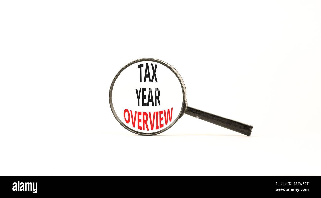 Tax year overview symbol. Concept words Tax year overview on beautiful ...