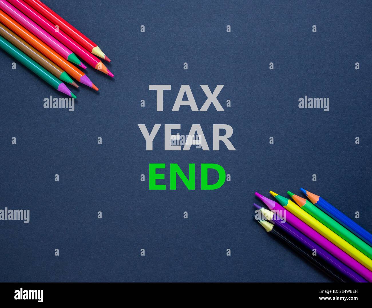Tax year end symbol. Concept words Tax year end on beautiful grey paper ...