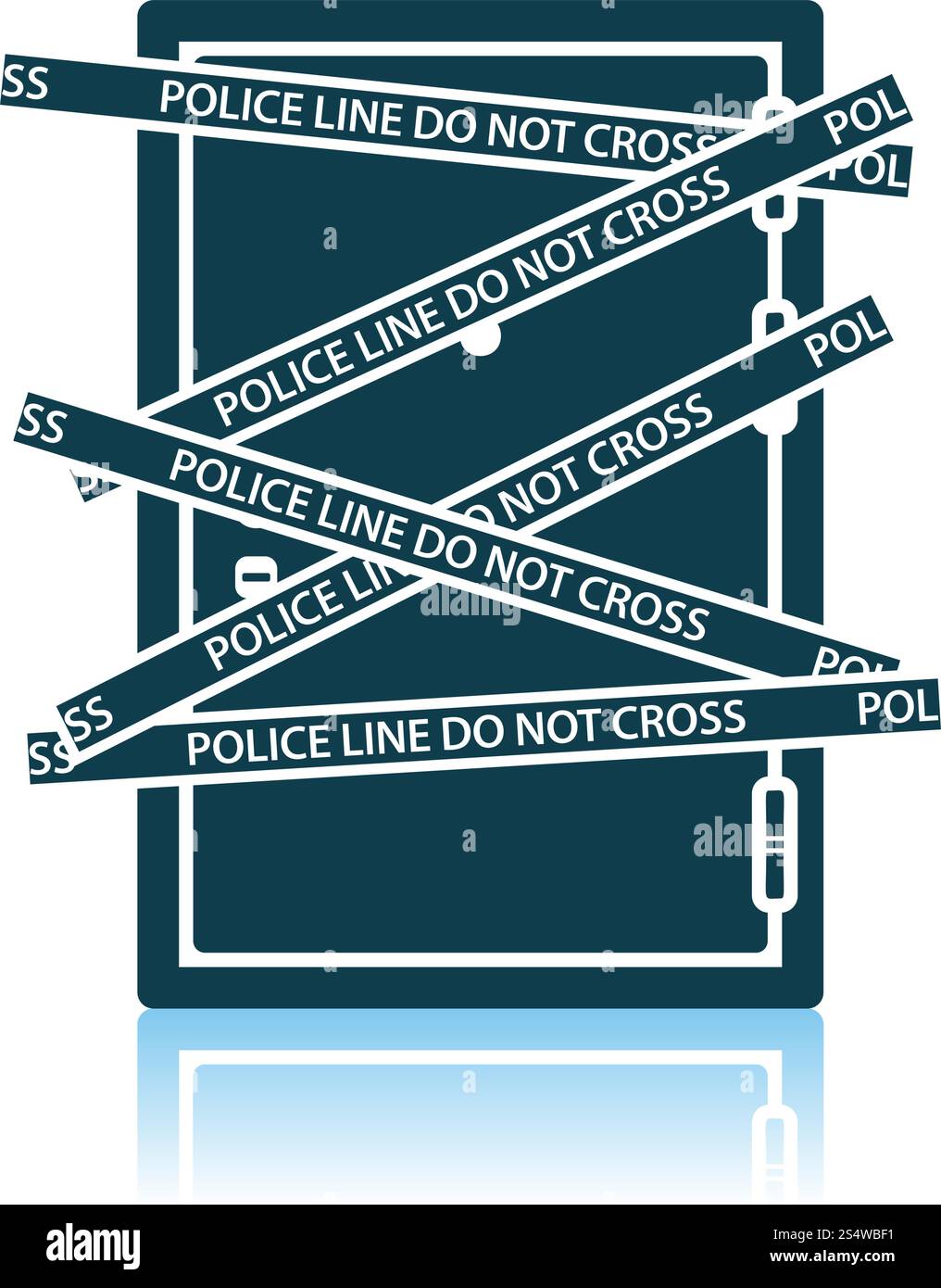 Crime Scene Door Icon. Shadow Reflection Design. Vector Illustration ...