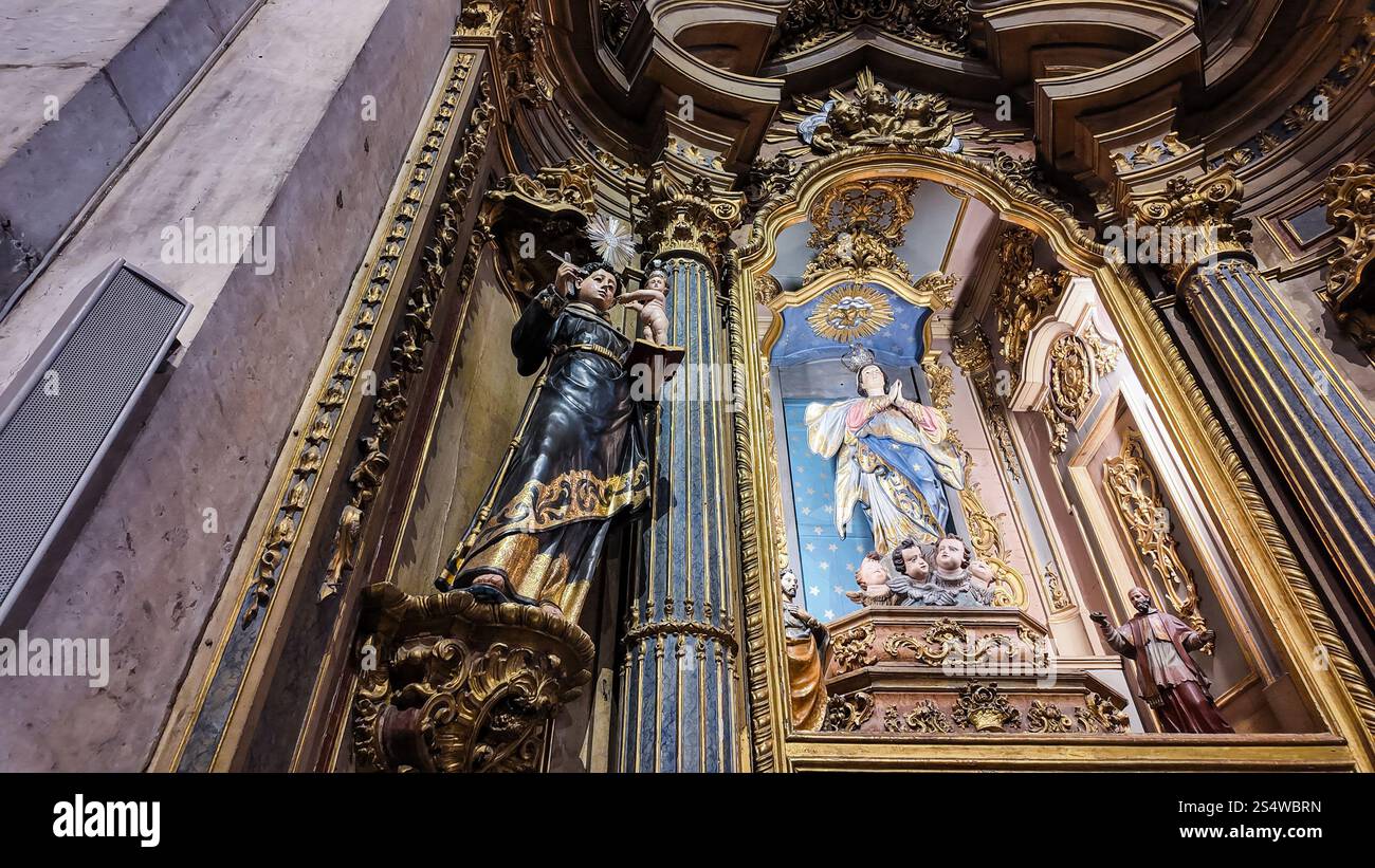 The interior of the Church of Our Lady of Grace in Lisbon features ...