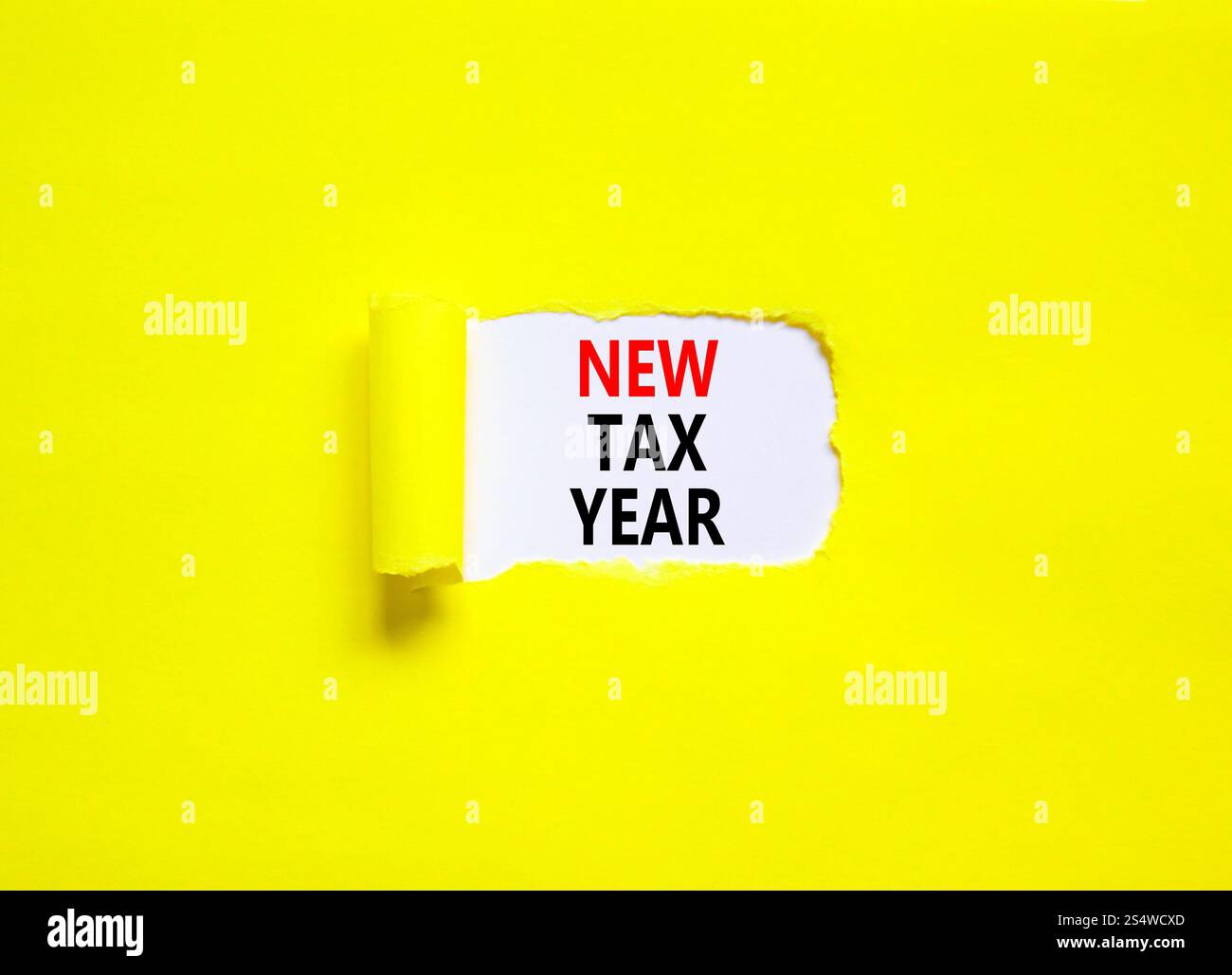 New tax year symbol. Concept words New tax year on beautiful white ...