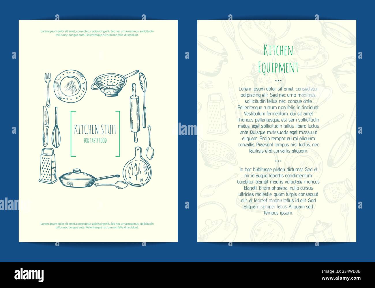 Vector card, flyer or brochure of set template for kitchen accessories ...