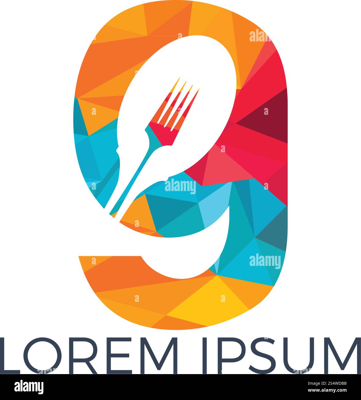 Letter G food logo vector illustration template. Spoon with letter G ...