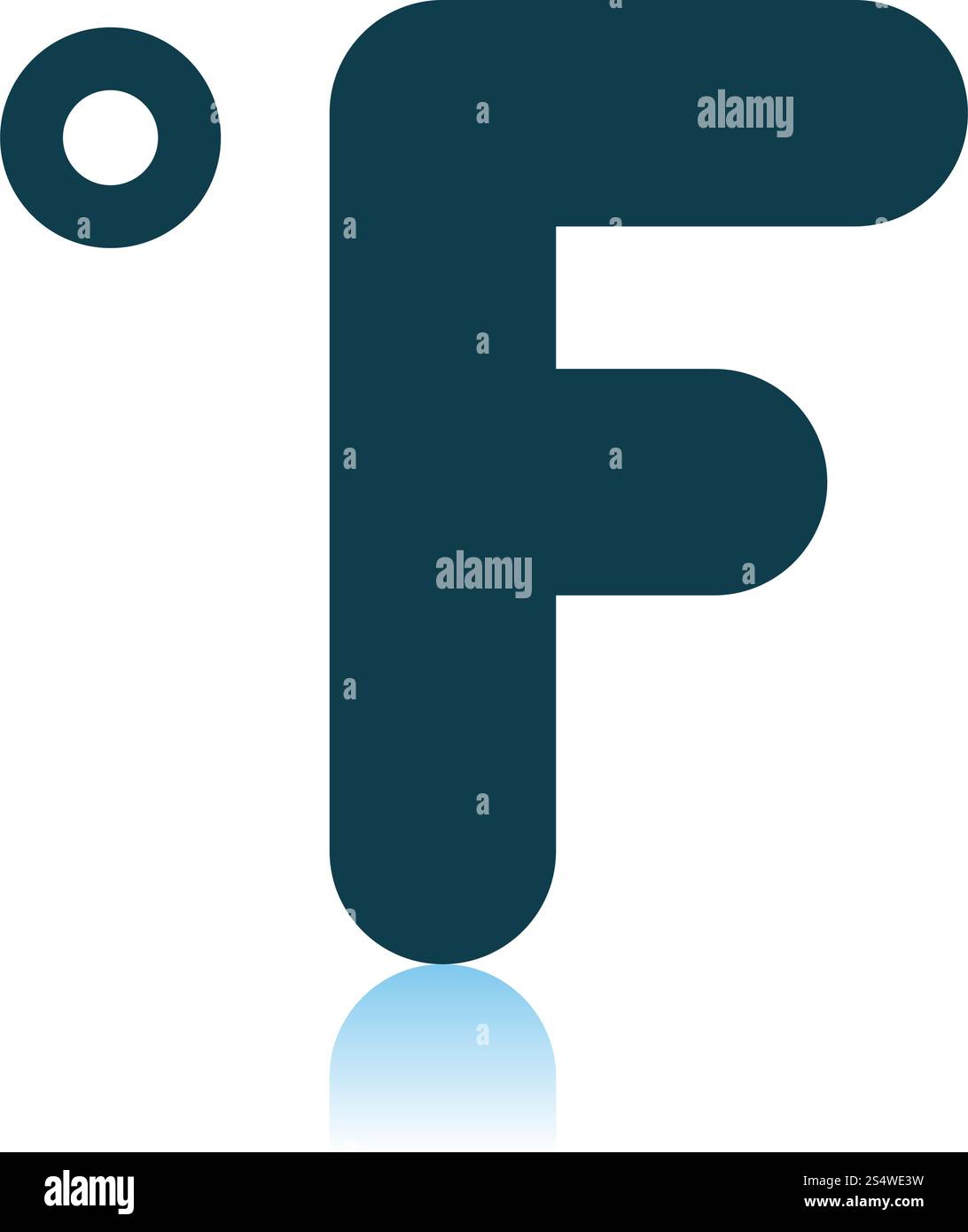 Fahrenheit Degree Icon. Shadow Reflection Design. Vector Illustration ...