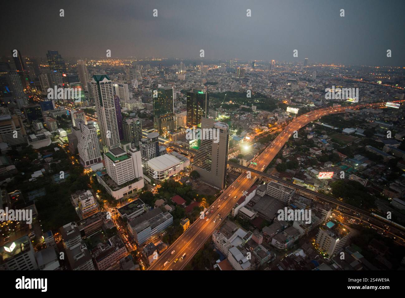 The Skyline view from the Sky Bar at the Riverside Aerea in the city of ...
