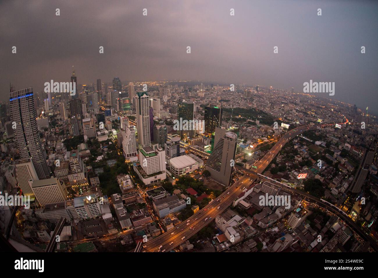 The Skyline view from the Sky Bar at the Riverside Aerea in the city of ...