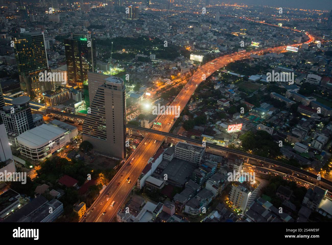 The Skyline view from the Sky Bar at the Riverside Aerea in the city of ...