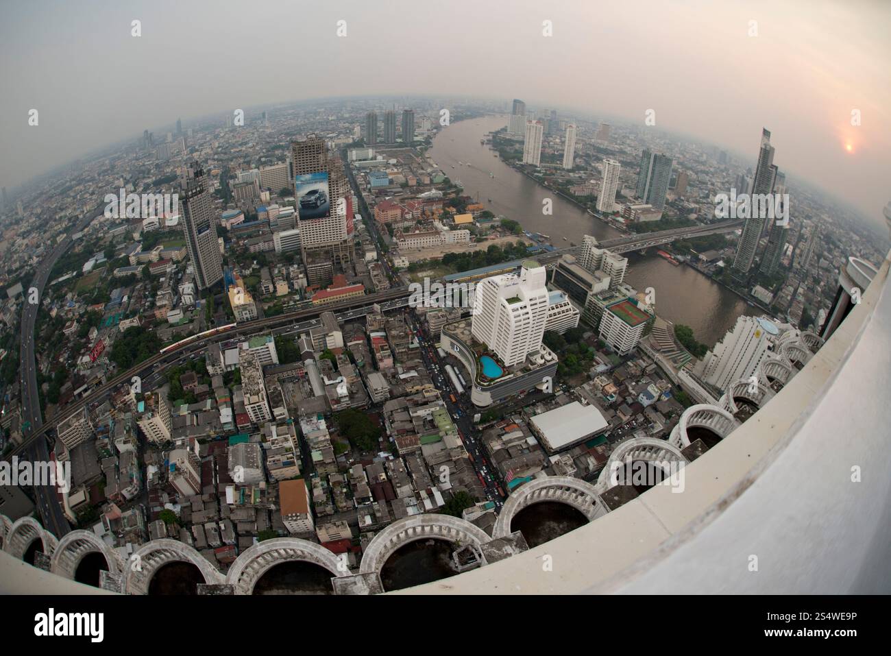 The Skyline view from the Sky Bar at the Riverside Aerea in the city of ...