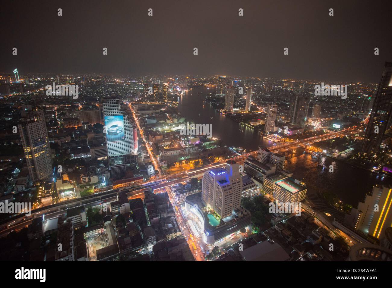 The Skyline view from the Sky Bar at the Riverside Aerea in the city of ...