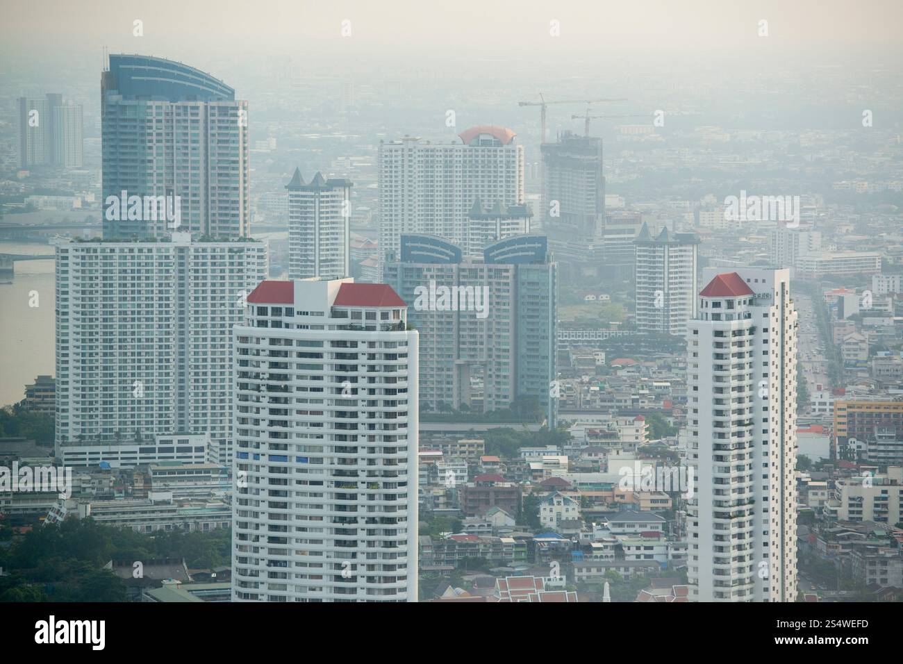 The Skyline view from the Sky Bar at the Riverside Aerea in the city of ...