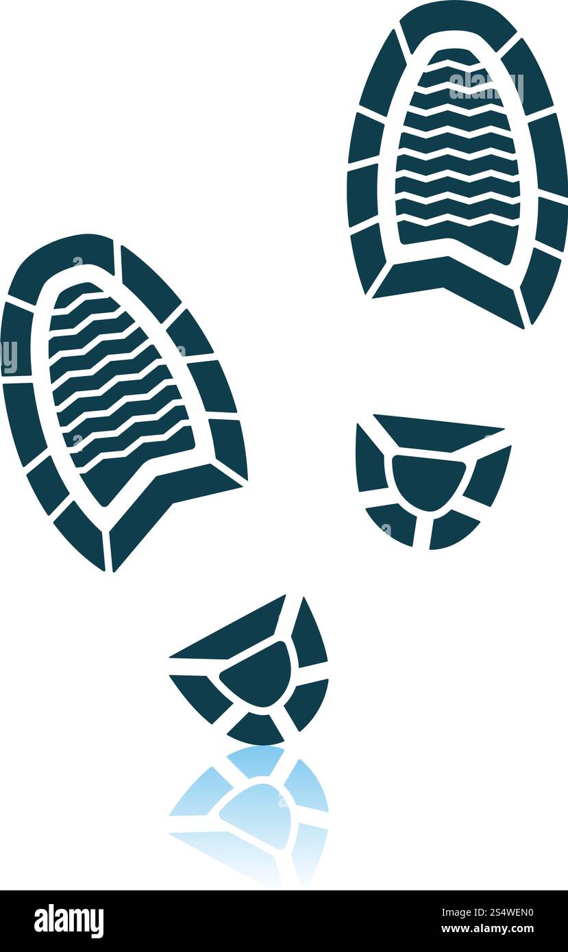 Man Footprint Icon. Shadow Reflection Design. Vector Illustration Stock ...