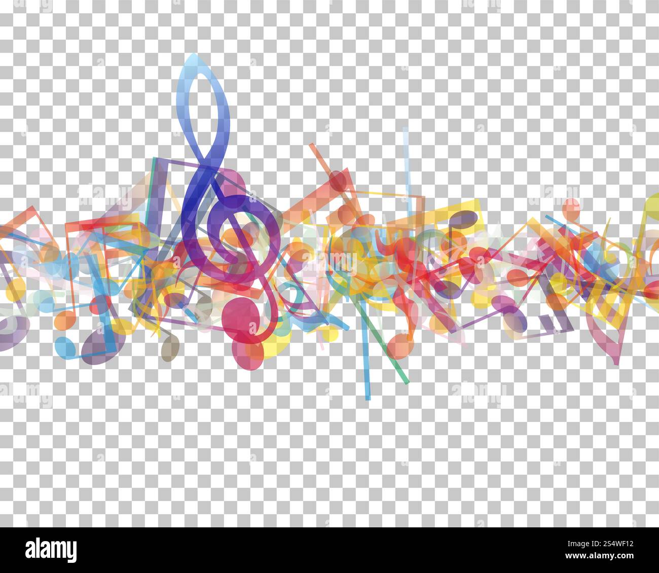 Musical Notes Design With Transparency Grid on Back. Vector ...