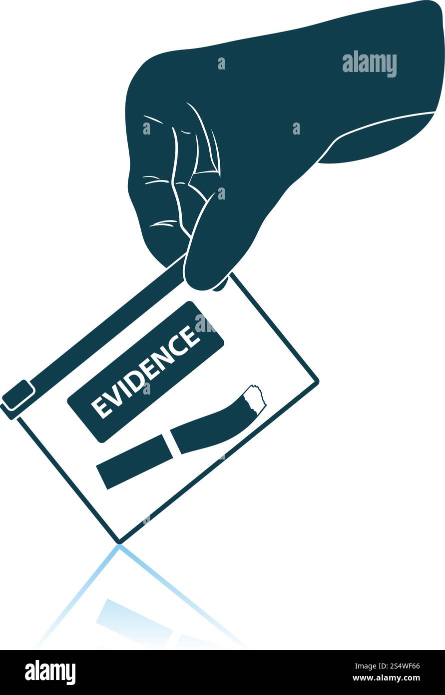 Hand Holding Evidence Pocket Icon. Shadow Reflection Design. Vector ...