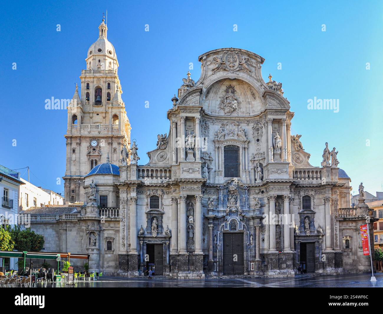 Main facade of the Cathedral of Murcia, a masterpiece of the Spanish ...