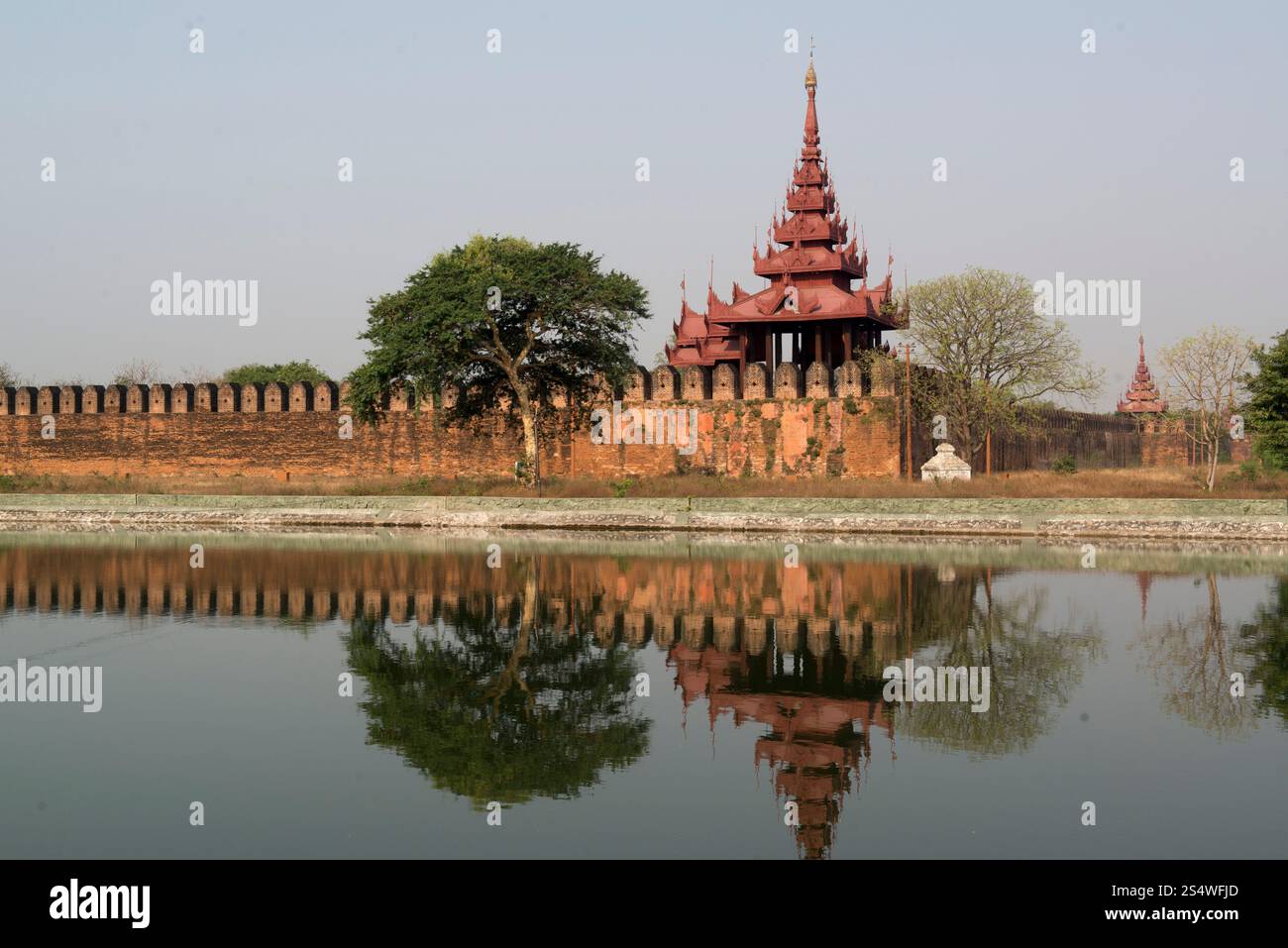 the Moat and Fortress wall of the Royal Palace in the City of Mandalay ...