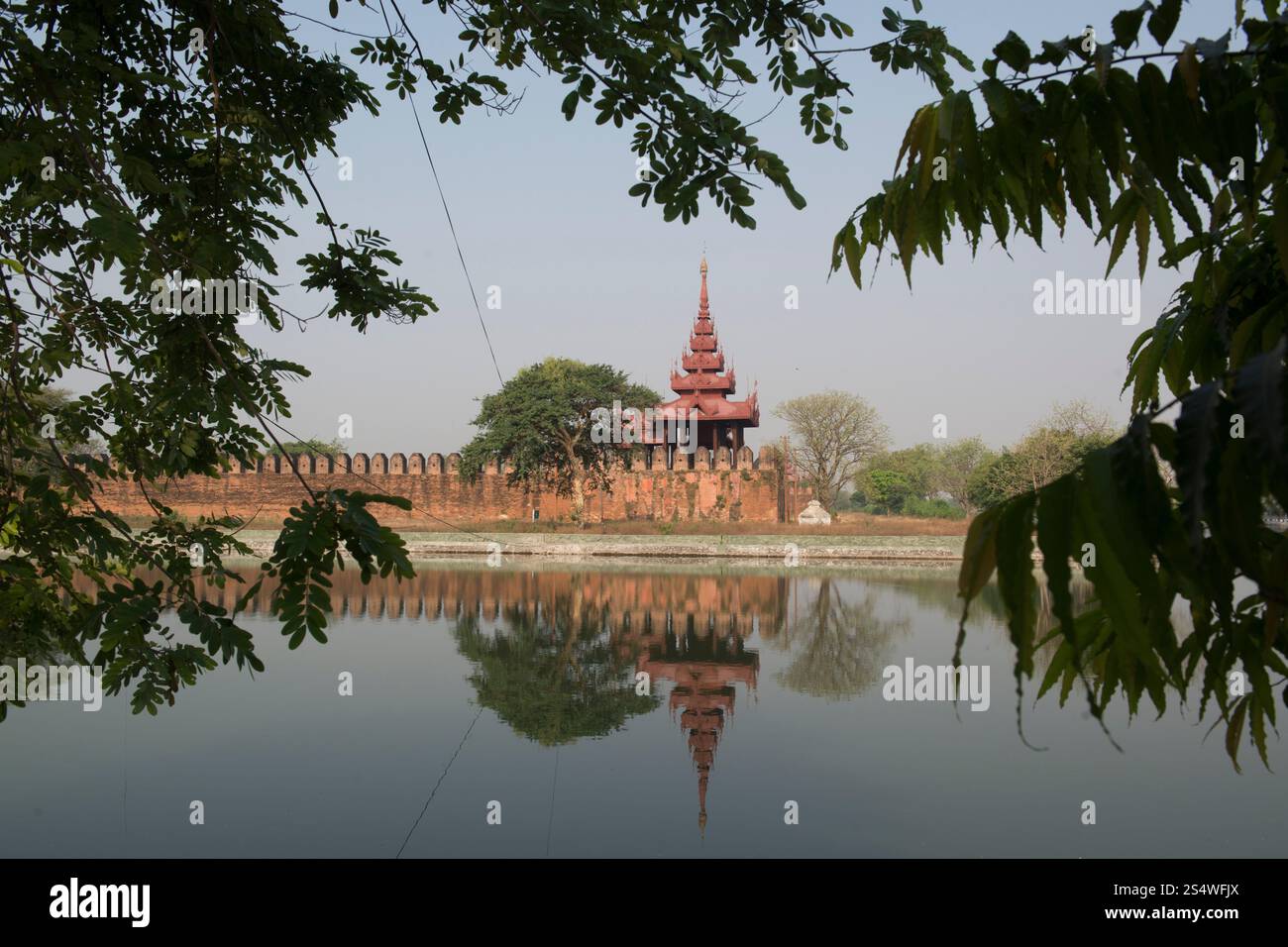the Moat and Fortress wall of the Royal Palace in the City of Mandalay ...