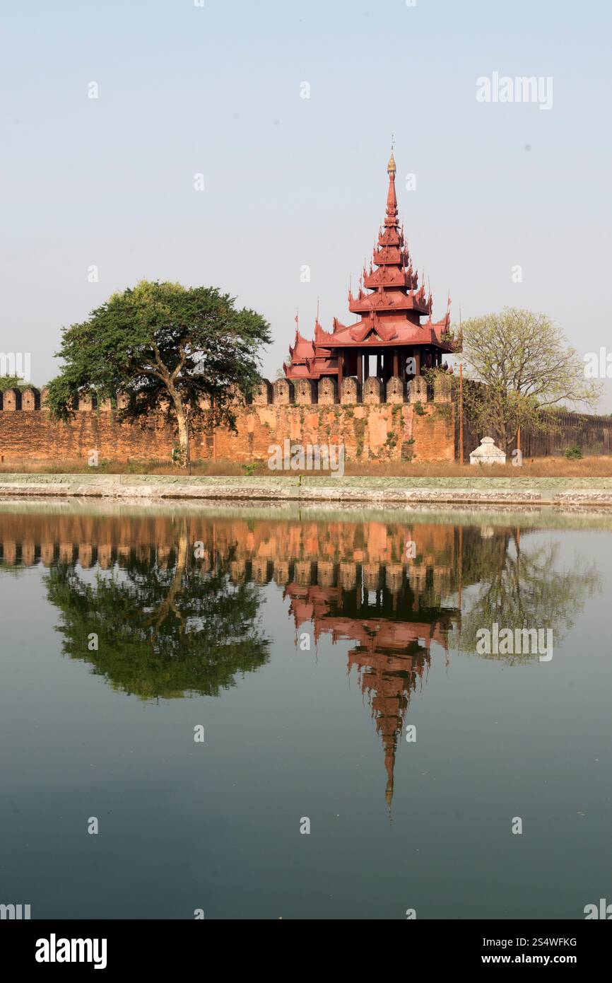 the Moat and Fortress wall of the Royal Palace in the City of Mandalay ...